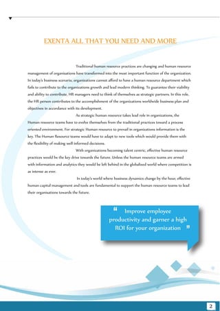Exenta HRMS brochure | PDF