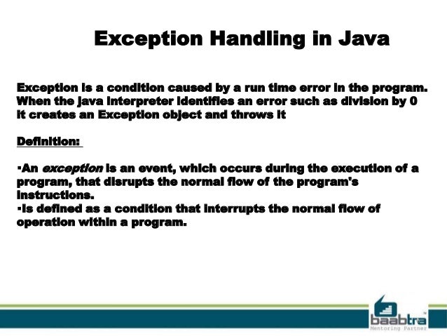 Exeption handling
