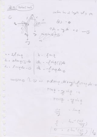 เฉลยแบบฝึกหัดวิชาStatic_สถิตย์ศาสตร์ Virtual work | PDF