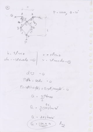 เฉลยแบบฝึกหัดวิชาStatic_สถิตย์ศาสตร์ Virtual work | PDF