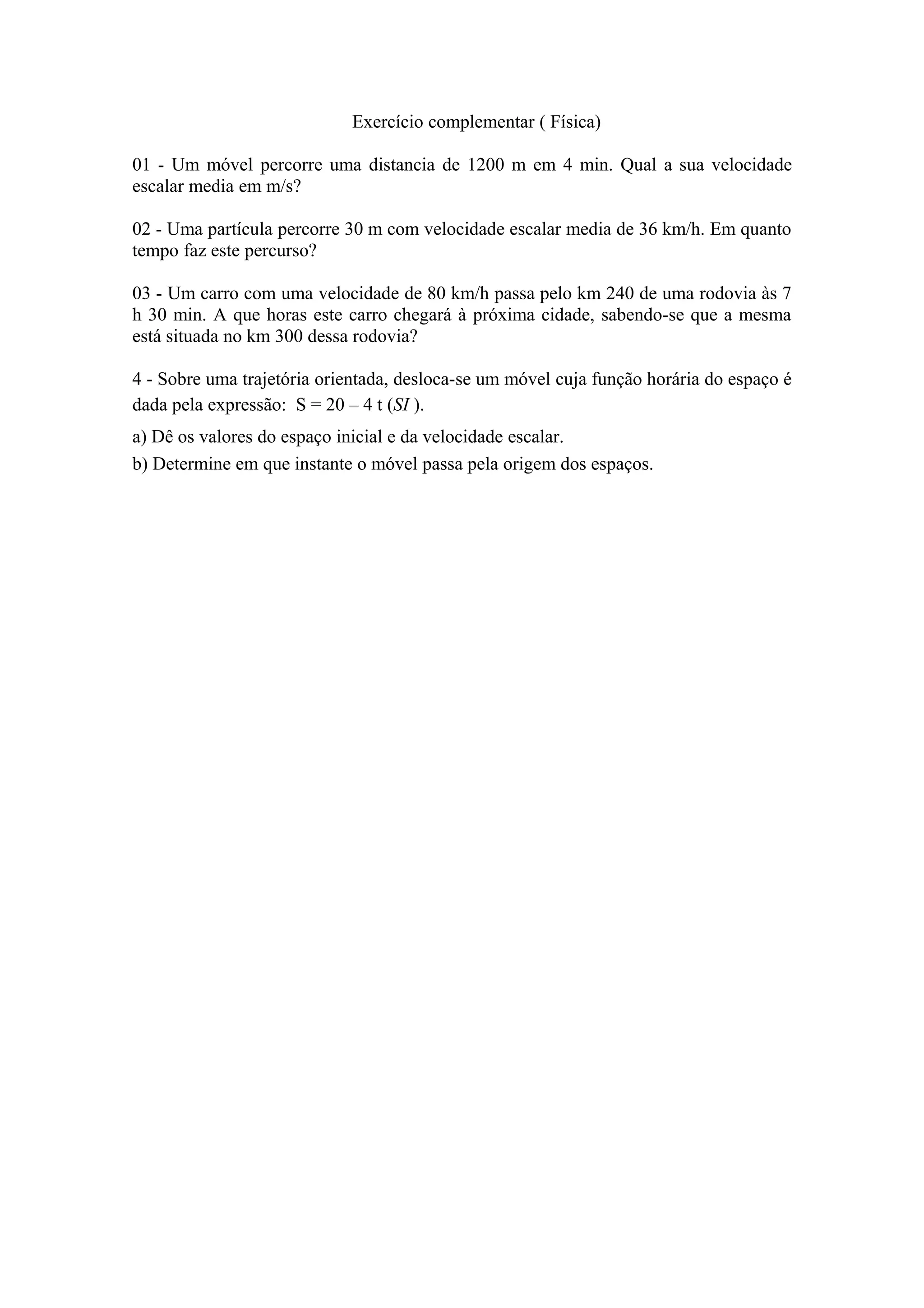 Exercício complementar | PDF