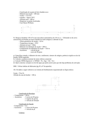 Exercício de bomba e sistema de recalque | DOC