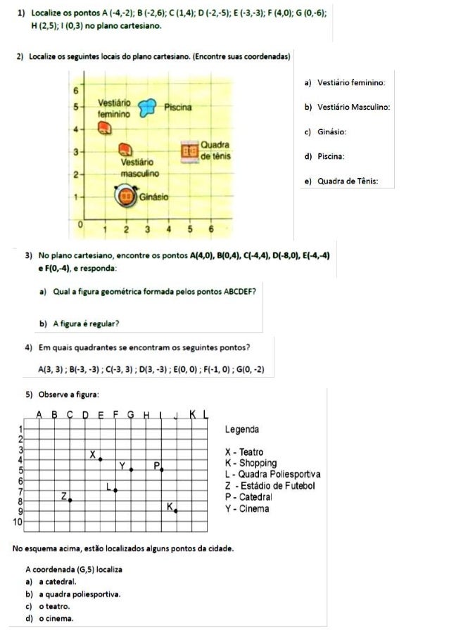 Atividades Com Plano Cartesiano 5 Ano Atividades Com Plano Cartesiano 5 Ano
