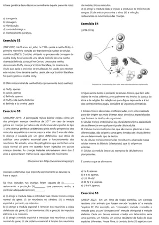 exercícios - biotecnologia.pdf biologiaa | PDF