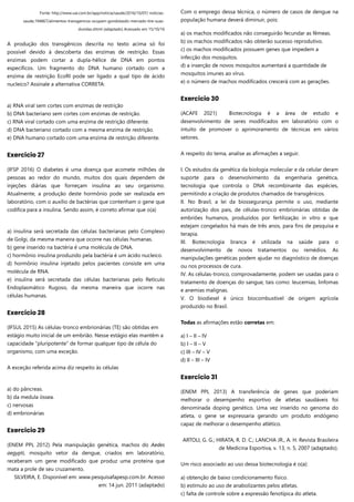 exercícios - biotecnologia.pdf biologiaa | PDF