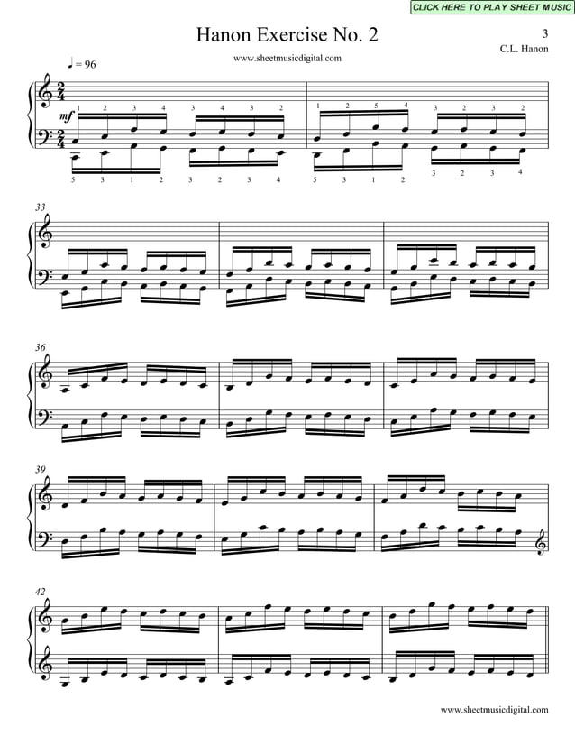 Hanon - Exercícios para Piano e Teclado | PDF