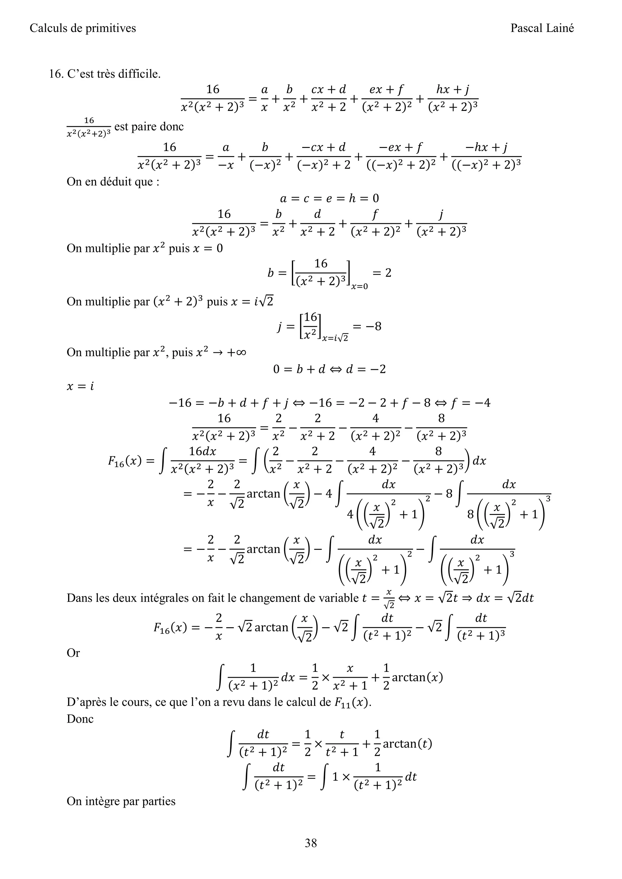 Exercices calculs de_primitives | PDF