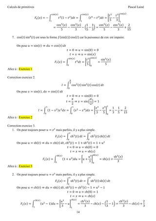 Exercices calculs de_primitives | PDF