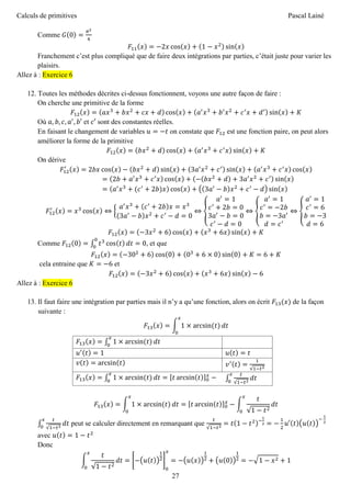 Exercices calculs de_primitives | PDF