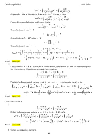 Exercices calculs de_primitives | PDF
