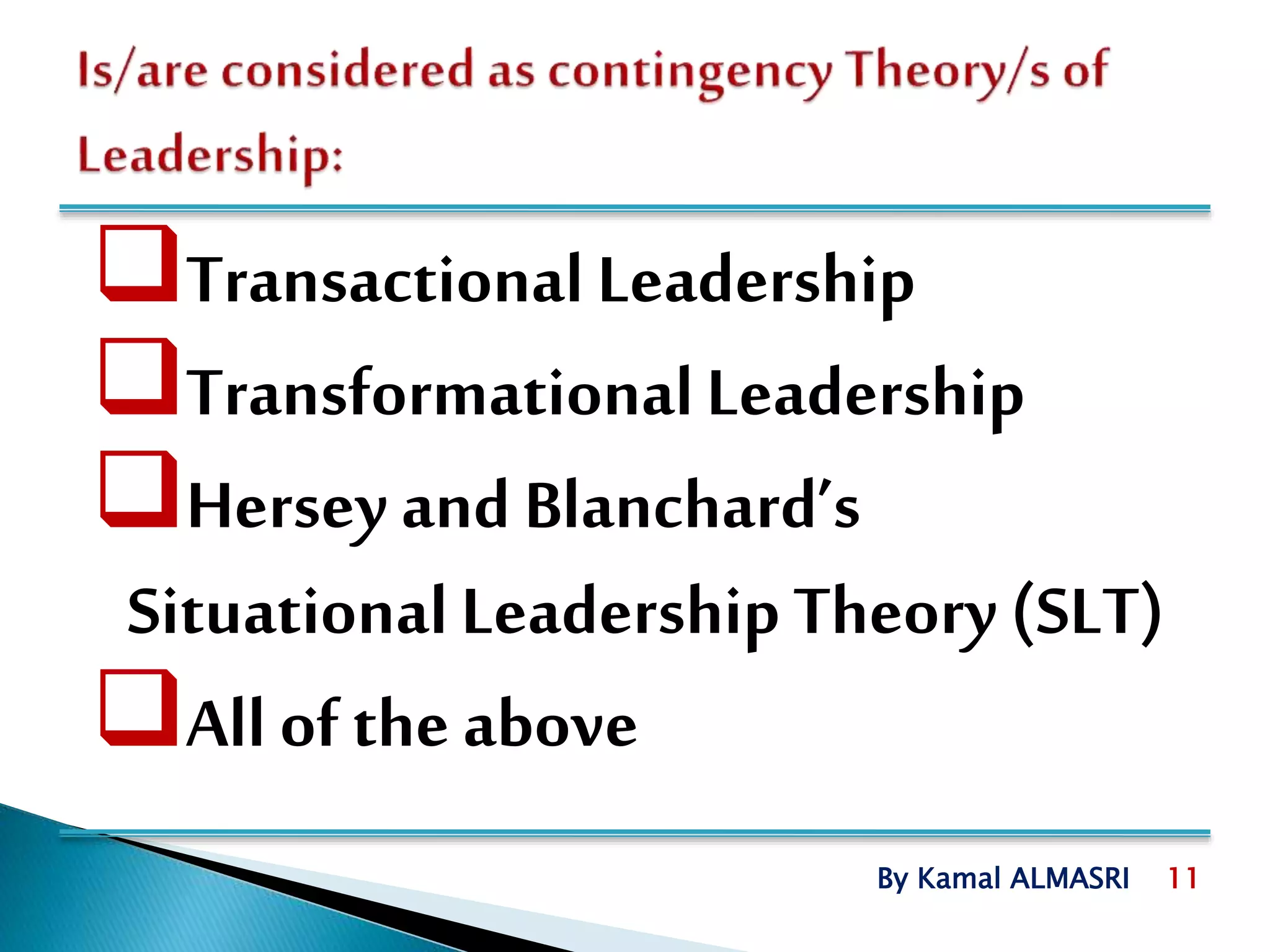 Exercices Chapter 17 Leadership | Ppt
