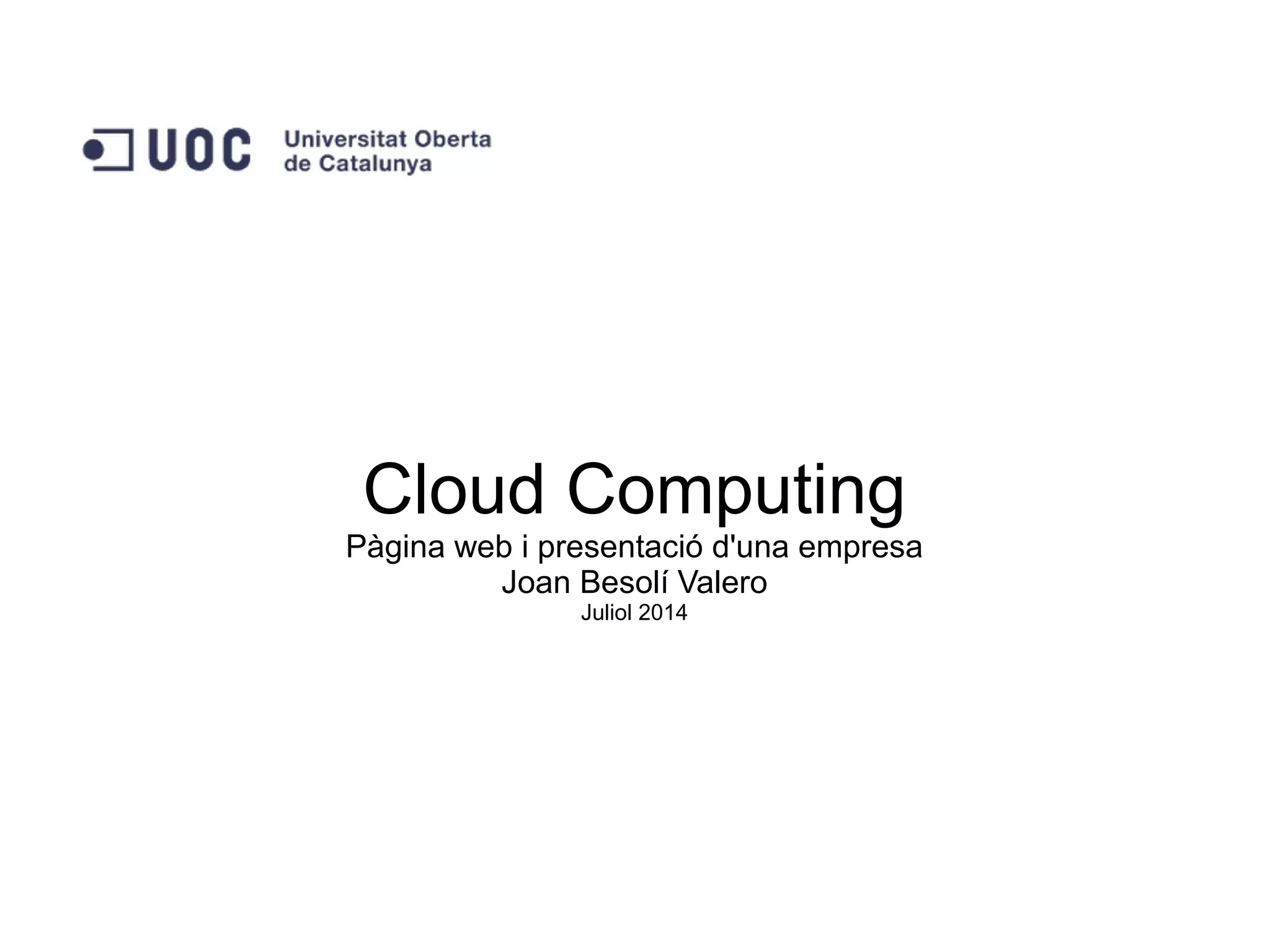 Exercici 1 cloud computing uoc | PPT