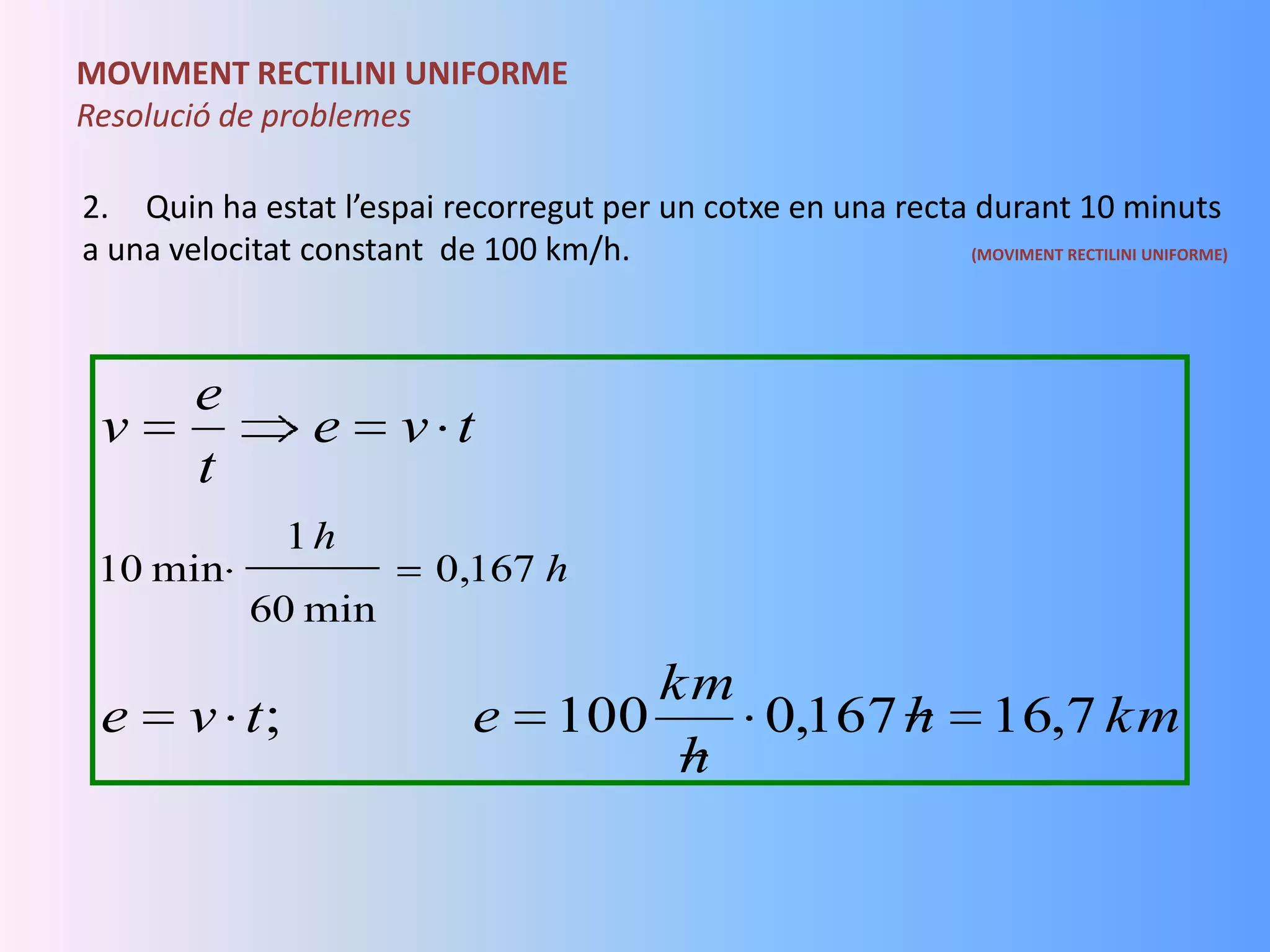 Exercici cinematica | PPTX