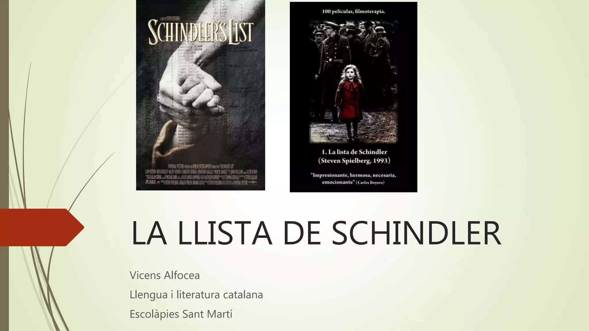 Exercici expressió oral La llista de Schindler | PPTX