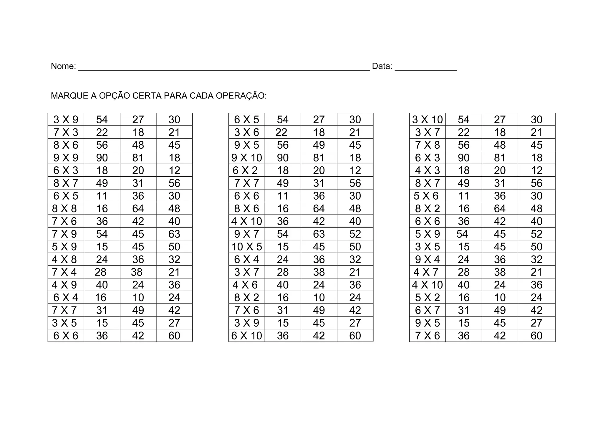Exercicio de-tabuada | DOC