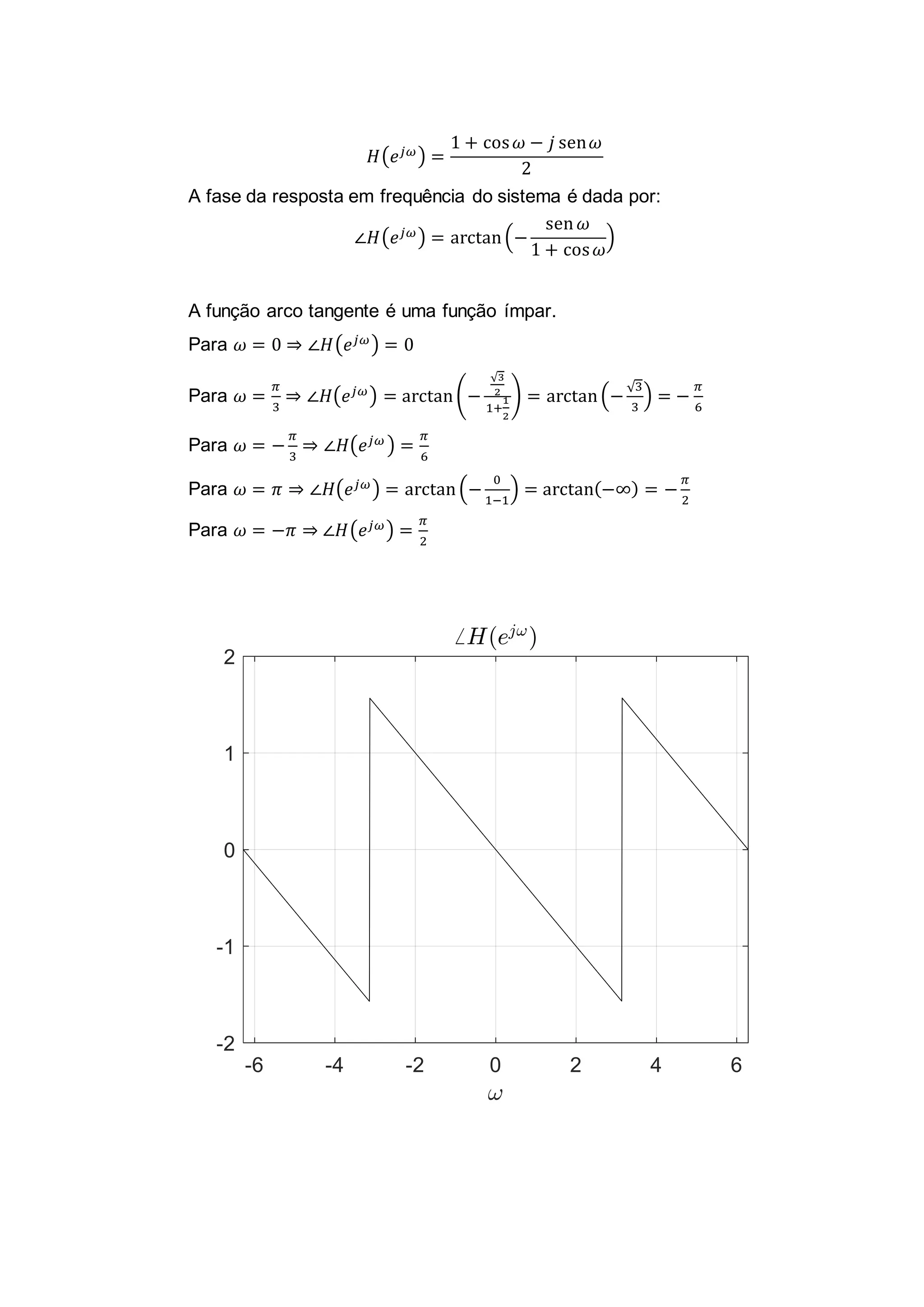 Exercicio 6 transformada de fourier no tempo discreto - resposta em ...