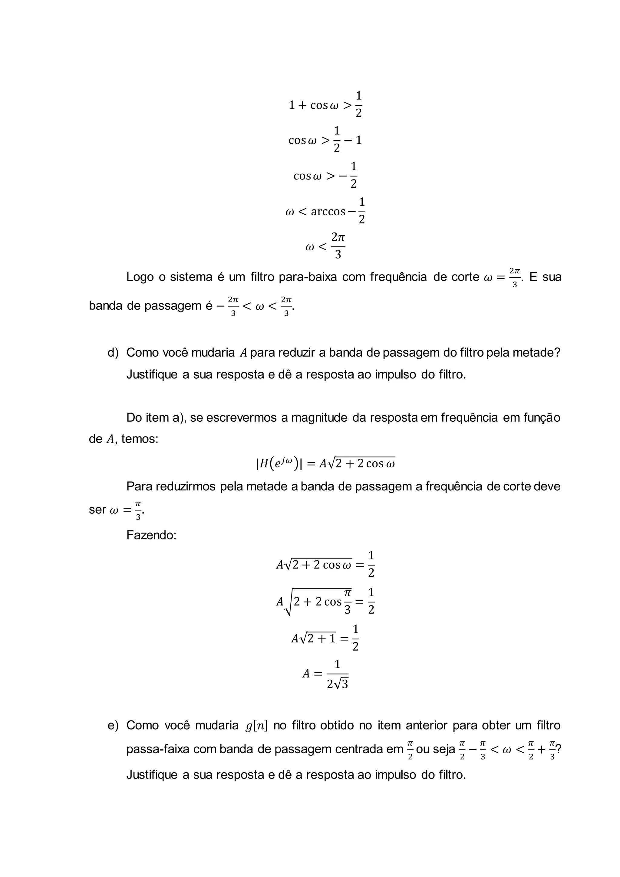 Exercicio 6 transformada de fourier no tempo discreto - resposta em ...