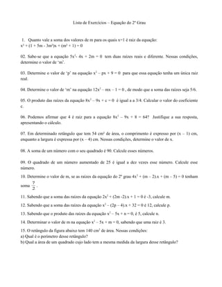 Exercicio algebra | DOC
