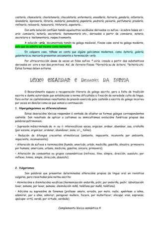 Apéndice e exercicios lexicoloxía | PDF