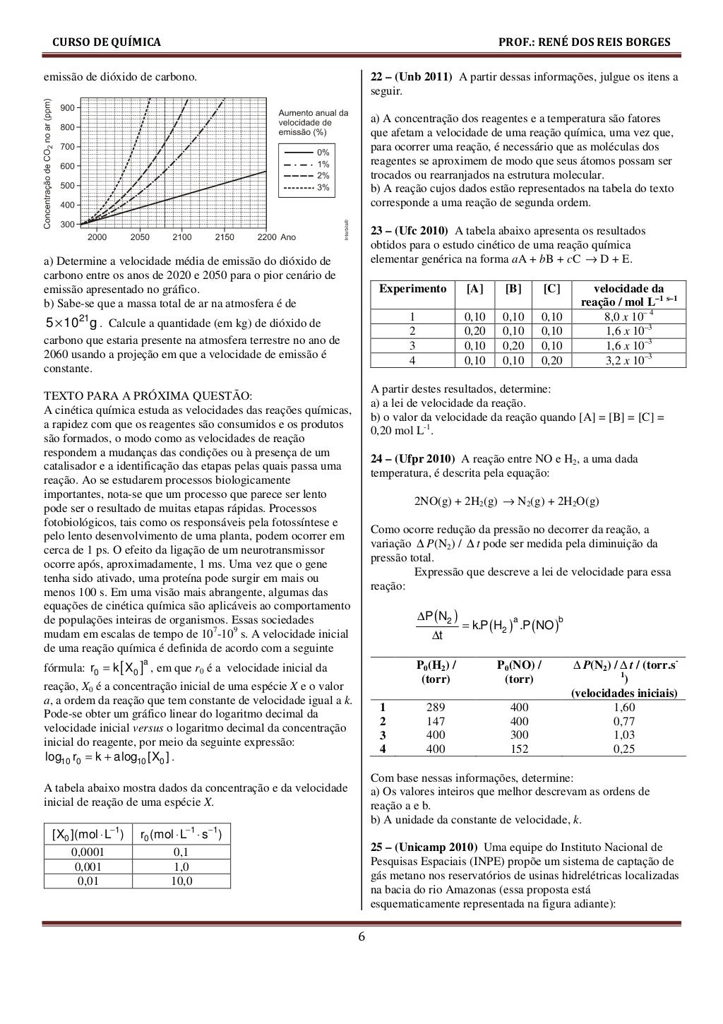 Exercicios De Cinetica Quimica