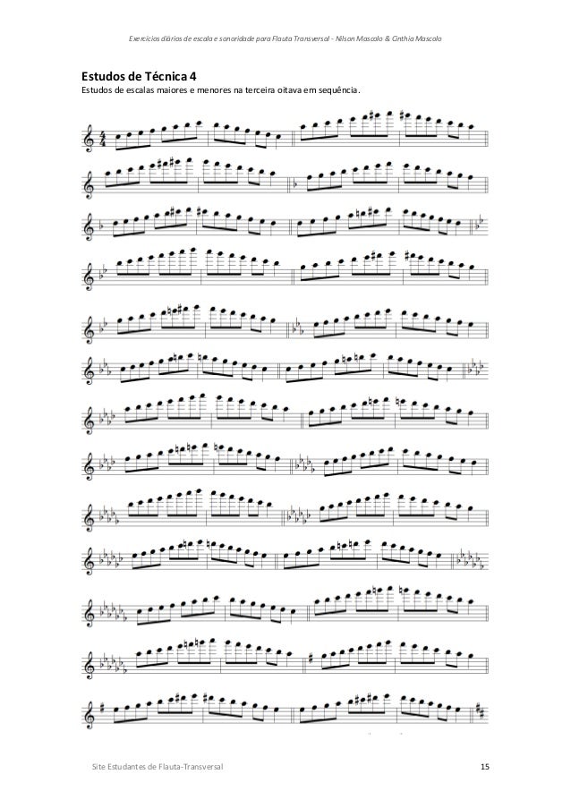 Exercícios diários de escala e sonoridade para flauta transversal