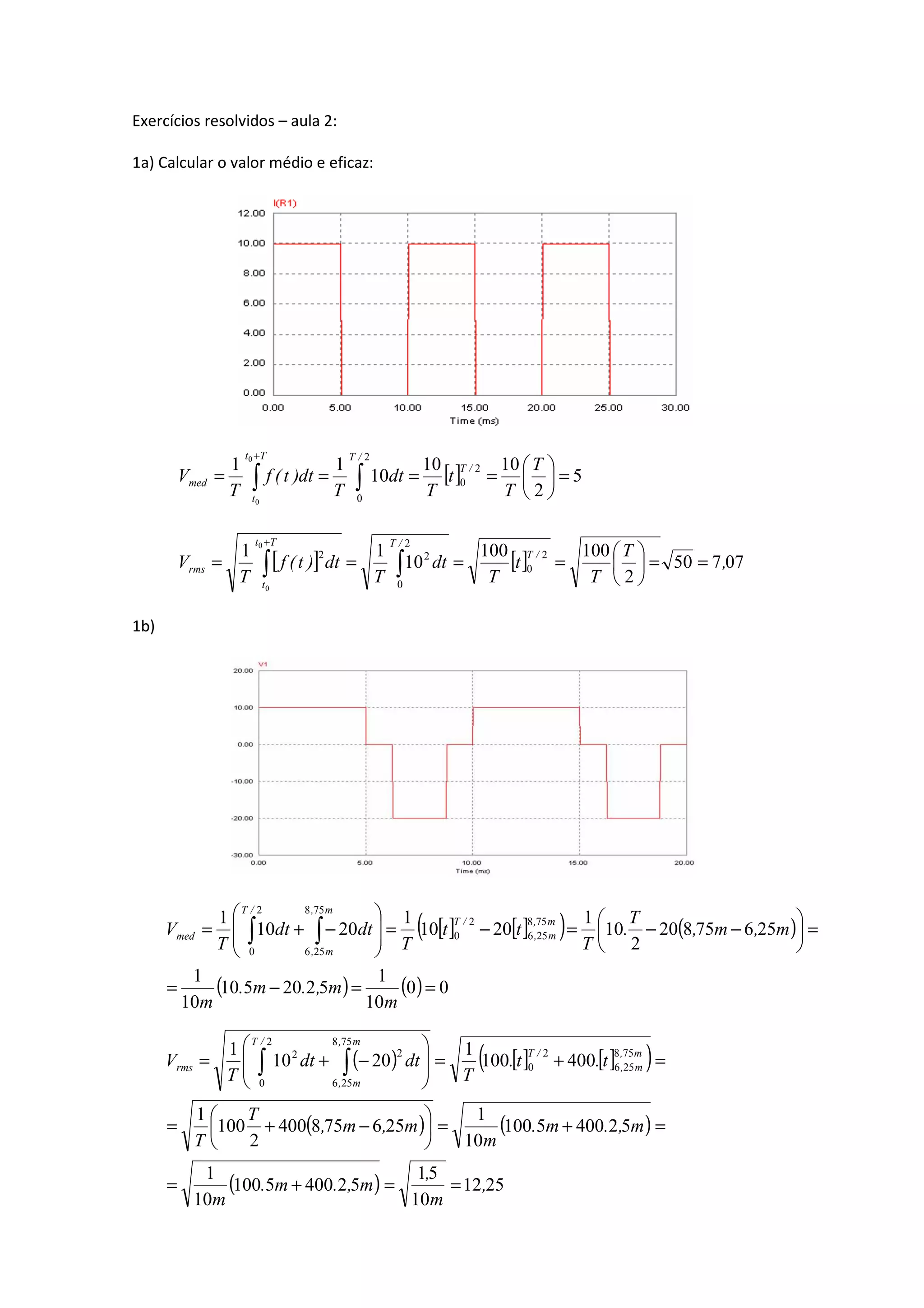 Exercicios resolvidos valor eficaz RMS | PDF