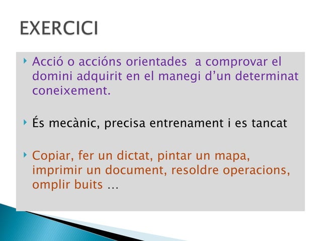 Exercicis, activitats , tasques | PPT