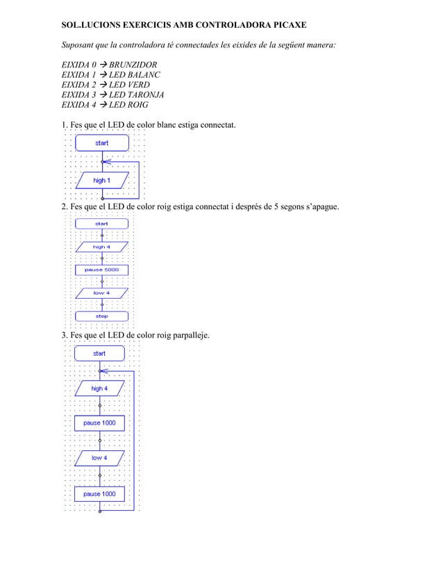 Exercicis amb picaxe solucions | PDF