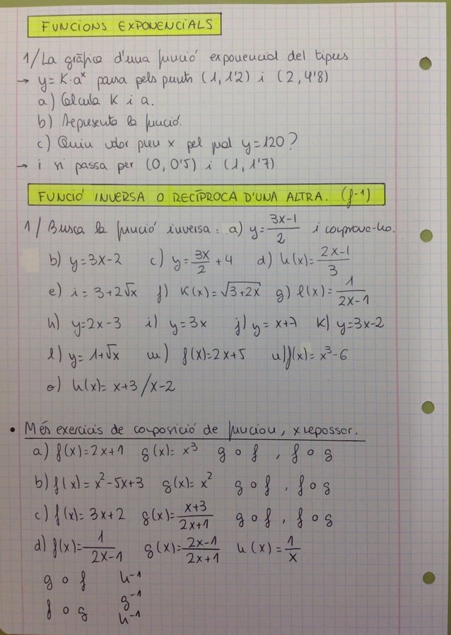 Exercicis Funcions II- BAT | PDF