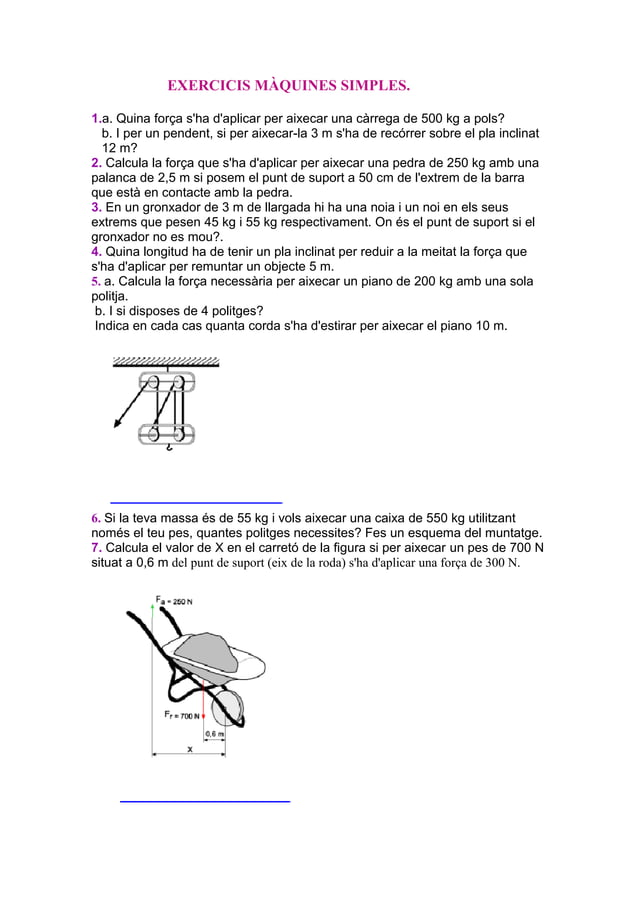 Exercicis politges i palanques deures | DOC