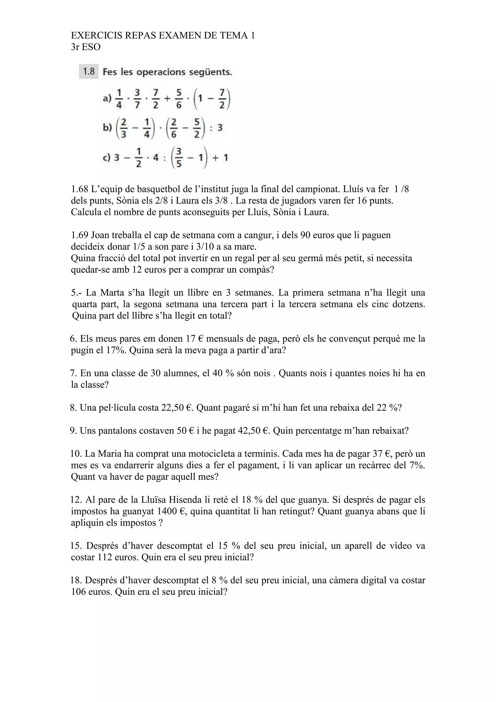 Exercicis repas t1 | PDF