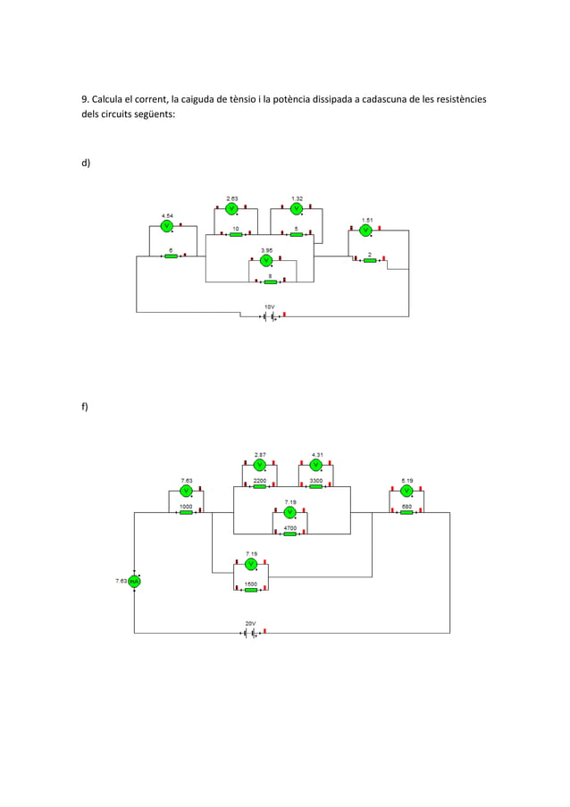Exercicis resistències acabat | PDF