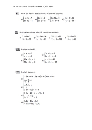 Exercicis ud4 sist equacions | PDF