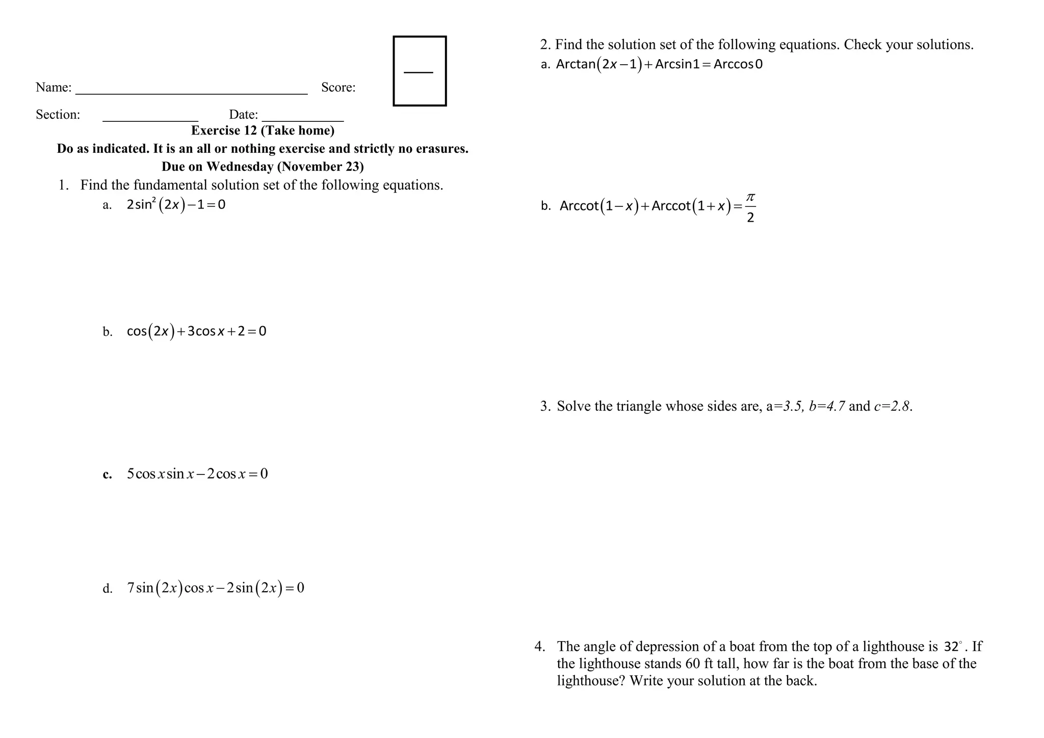Exercie 12 (take home) | PPT