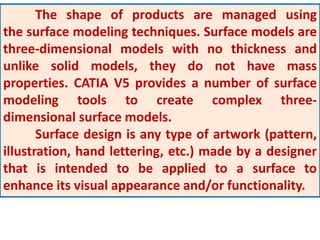 Lesson 1 - Surface design-basic commands-help files ppt | PDF