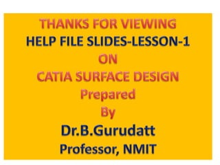 Lesson 1 - Surface design-basic commands-help files ppt | PDF