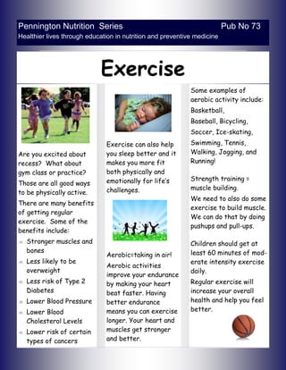 What kids need to know about Exercise! | PDF