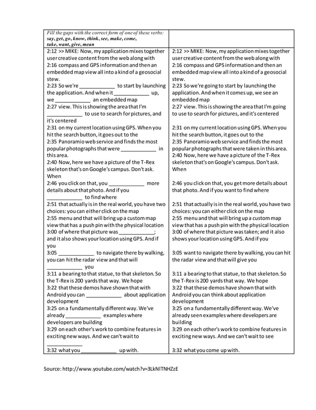 Top 12 lexical verbs | PDF