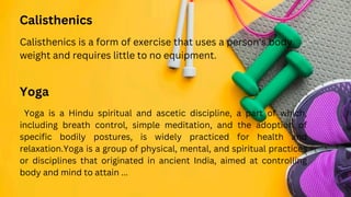 Types exercise of aerobic, strength and flexibility exercises | PDF