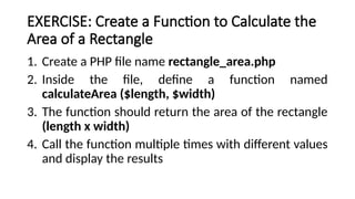 Exercises in Using Php for Web Development | PPT