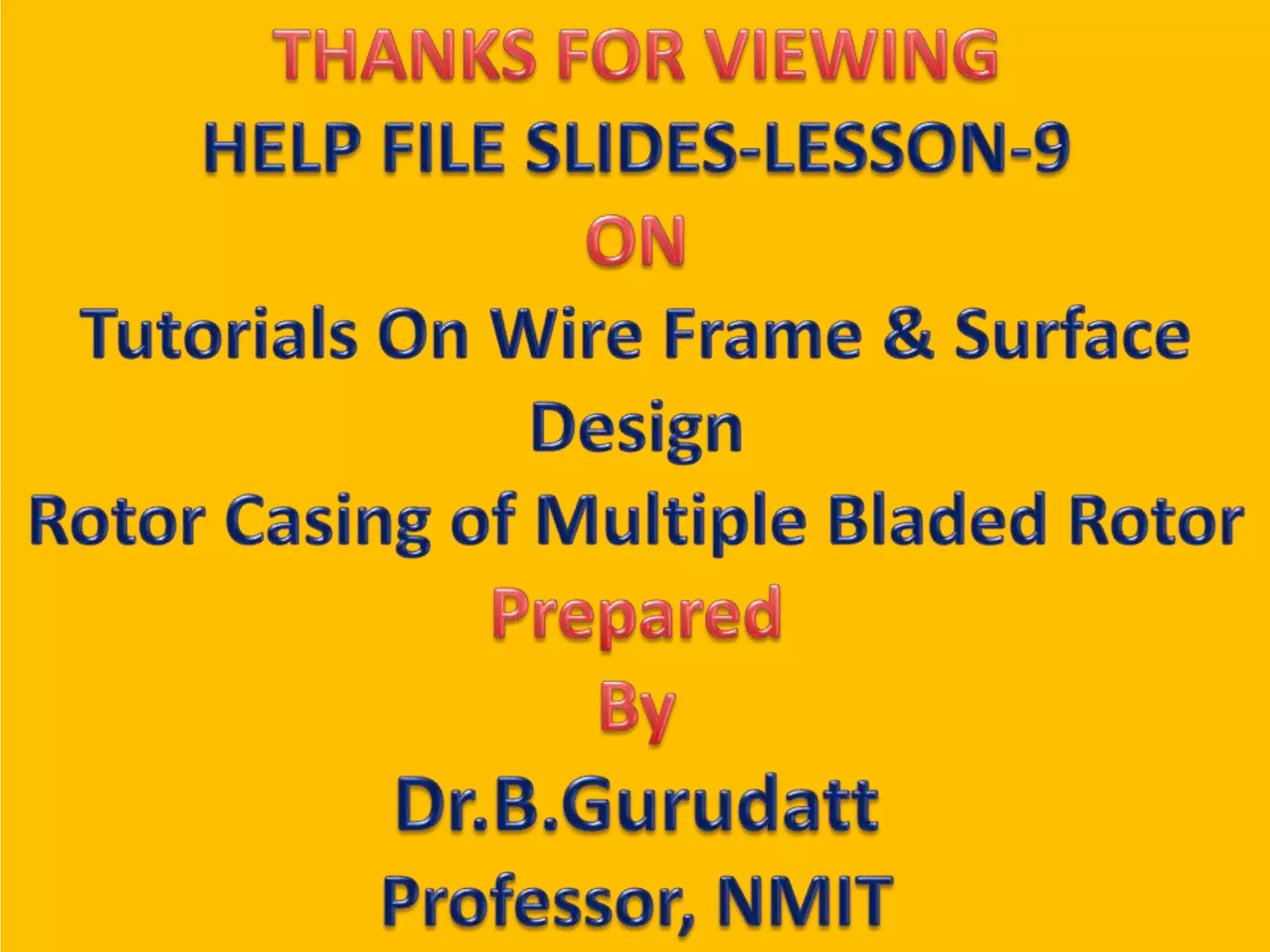 Lesson 9- surface design-multi bladed rotor casing design - help files ...