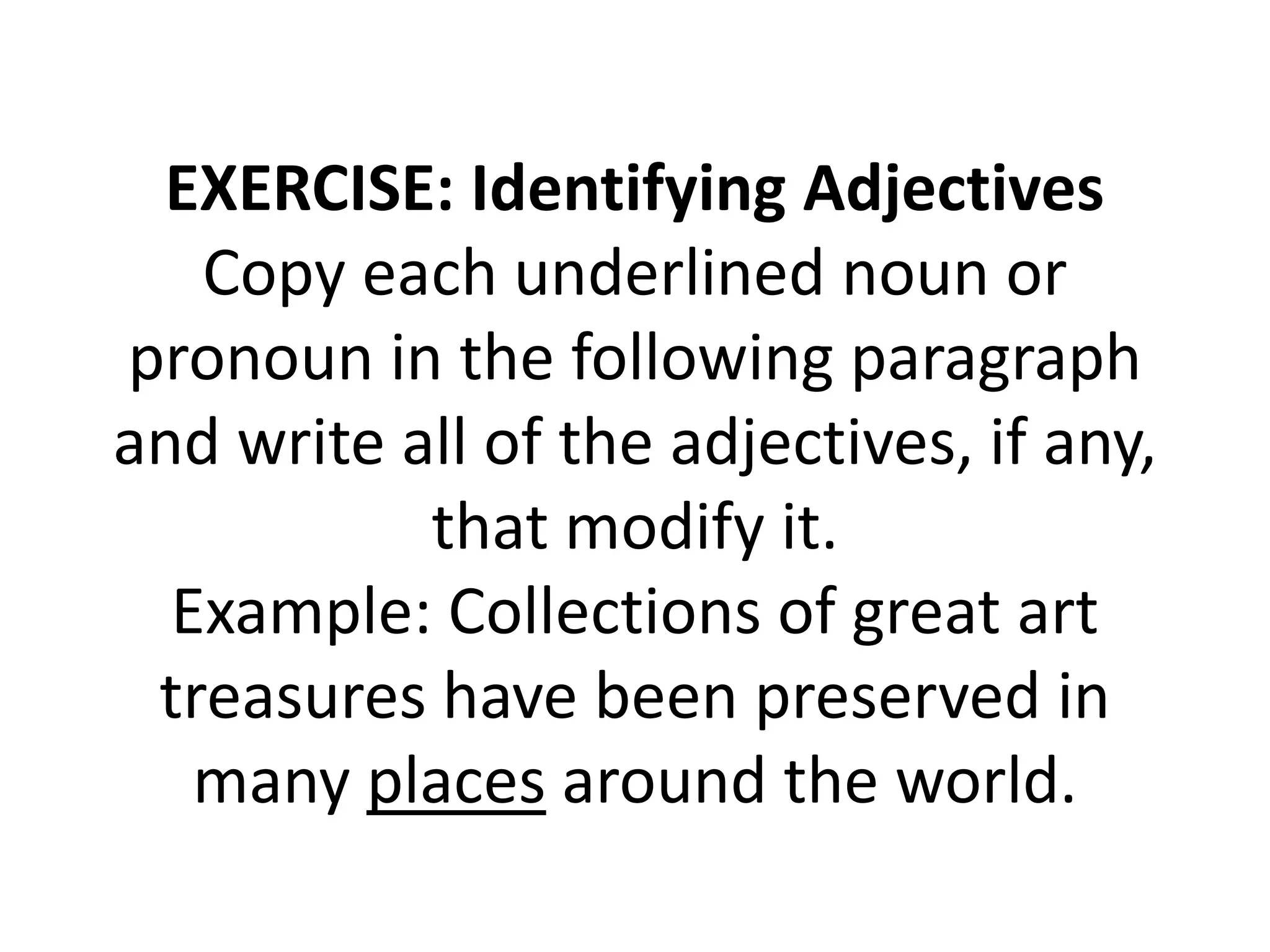 Exercise Adjective | PPT