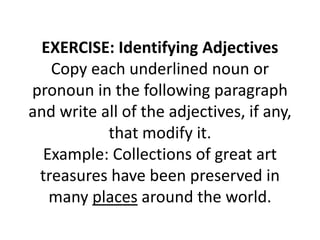 Exercise Adjective | PPT