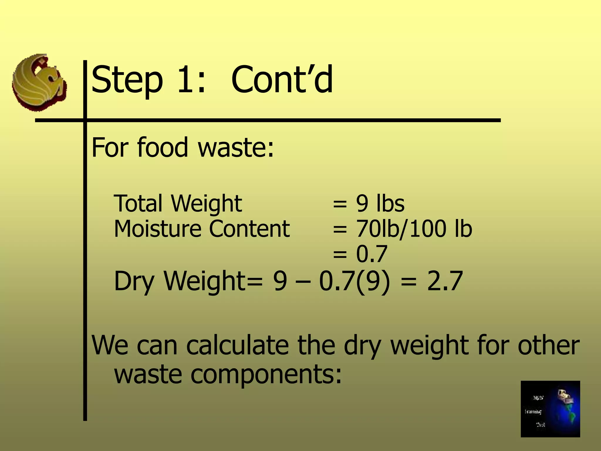Exercise-EstimationoftheMoistureContentinTypicalMSW.ppt