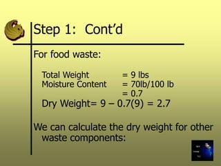 Exercise-EstimationoftheMoistureContentinTypicalMSW.ppt | Free Download