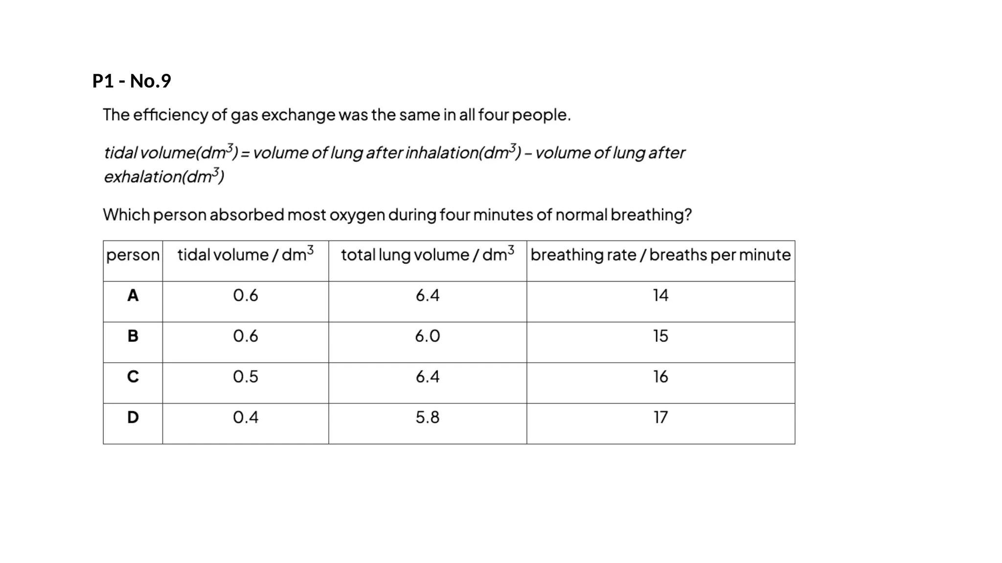 Exercise - Gas Exchange in Human Respiratory System | PPTX