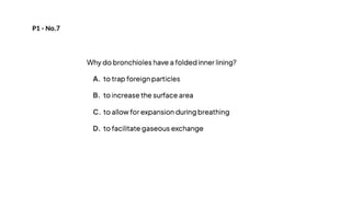 Exercise - Gas Exchange in Human Respiratory System | PPTX