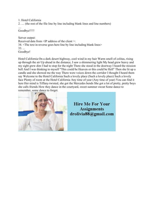 Exercise- You will use the TCP echo client and server code (for IPv4 v.pdf