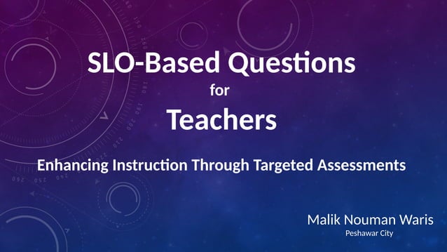 Exercise # 04, SLO Question For Teacher.pptx