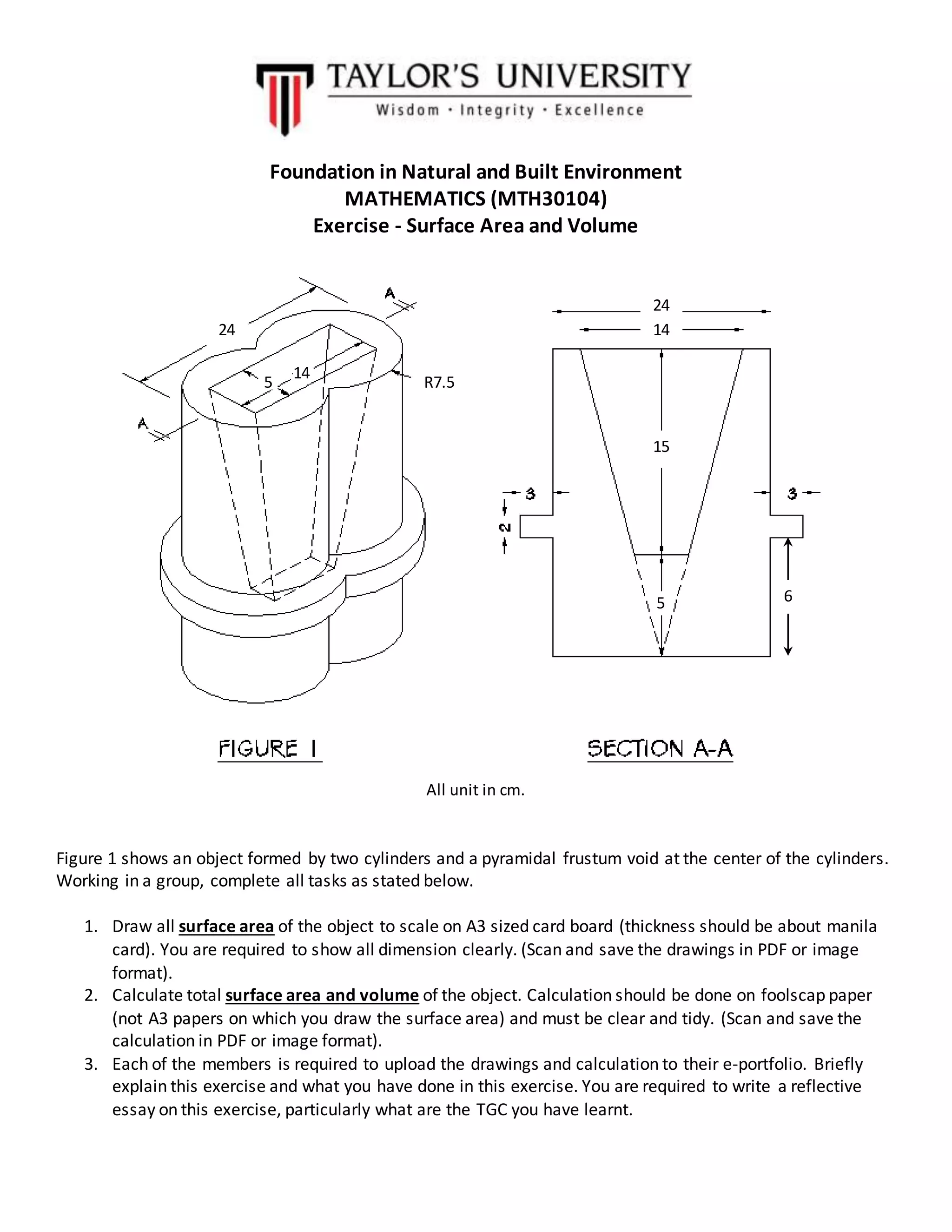 Exercise 1 - Area and Volume | DOCX